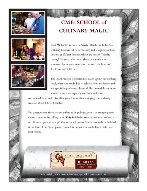 About Chef Michael Feker in M magazine 11.15