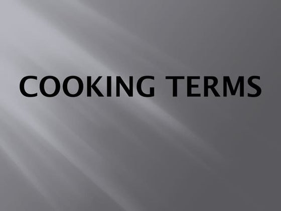Food preparation terms | PPT