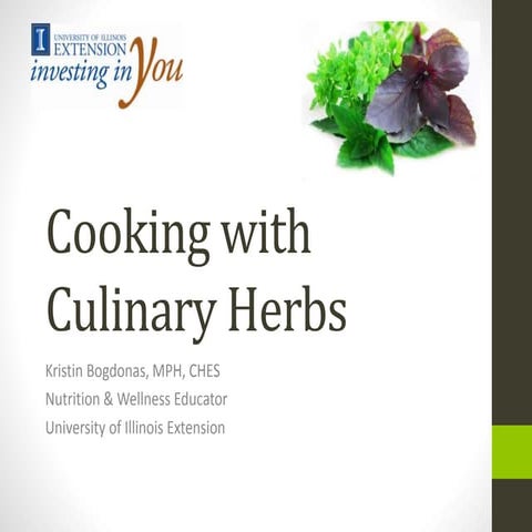 Cooking with Culinary Herbs | PPTX