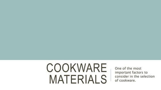 Materials in Kitchen Utensils.pptx | Cooking | Food & Drink