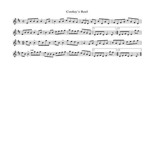 Cooley's reel standard notation | PDF