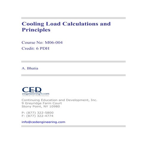 Cooling load calculations and principles | PDF
