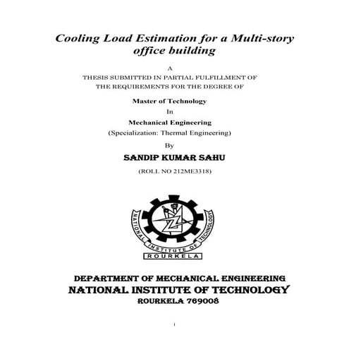 Cooling load estimation | PDF