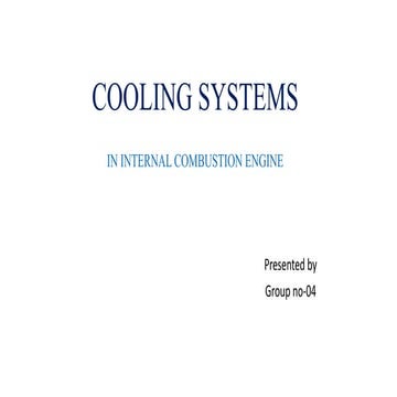 Cooling System - IC Engines : Unit-III | PPTX