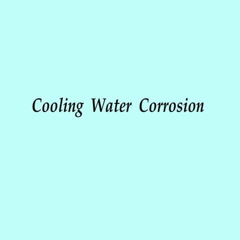 Cooling Tower Corrosion Ppt
