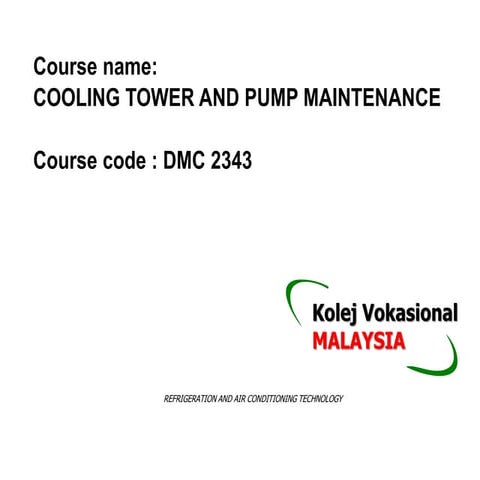 cooling Tower and water pump maintenance.pptx