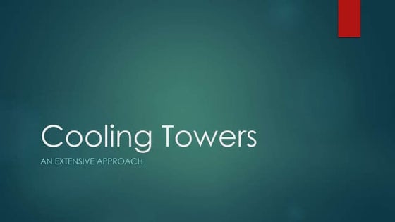 Basics of cooling tower | PDF