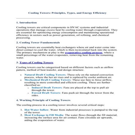 Working Principles of Cooling Towers PDF | PDF