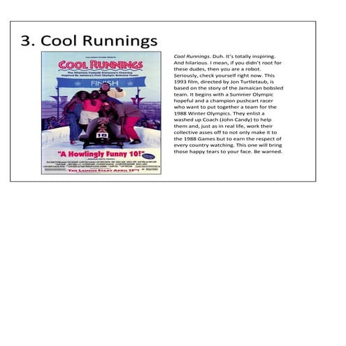 Cool Runnings | PDF | Winter Olympic Sports | Olympic Sports