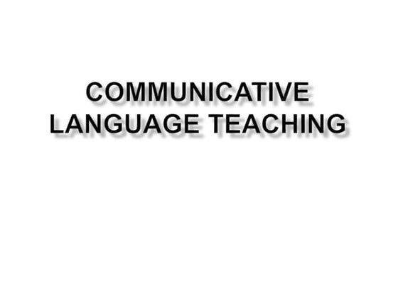 CLT APPROACH in English Language Teaching | PPT