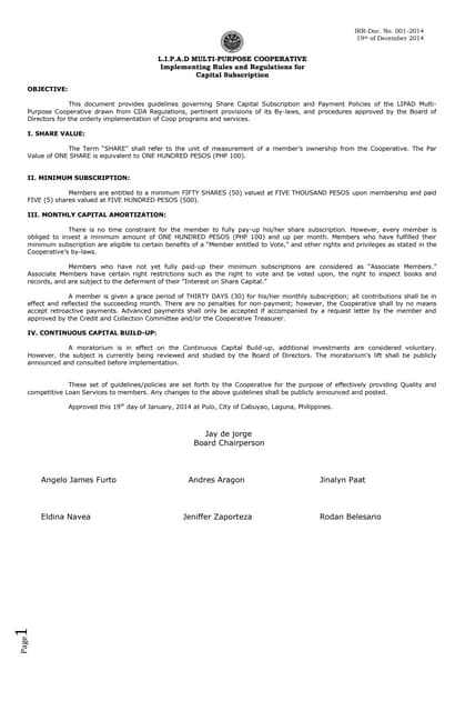 Implementing Rules and regulations of RA 9520 | PPT | Business ...