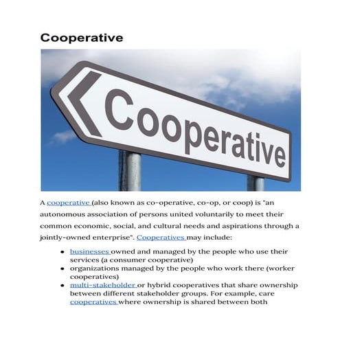 Cooperative | PDF