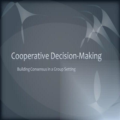 Cooperative decision making | PPT