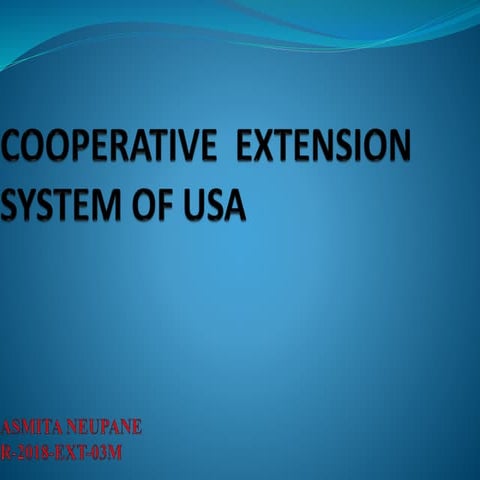 Cooperative ExtensionSystem of USA | PPTX