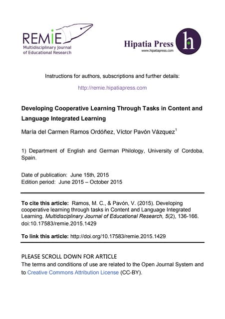 A Model For Implementing Problem-Based Language Learning Experiences From A Seven-Year Journey | PDF