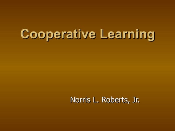 Cooperative Learning Overview Ppt For Ccc | PPT