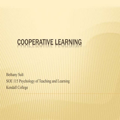 Cooperative learning slide presentation | PPT