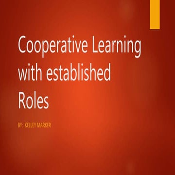 Cooperative learning with established roles | PPT