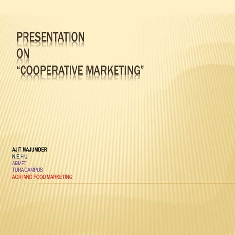 cooperativemarketingmarketing for management | PPTX