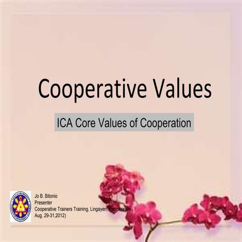 Cooperative Values: ICA Core Values of Cooperation | PPT