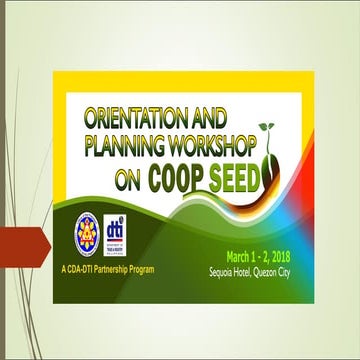 COOP SEED program of the CDA | PPT