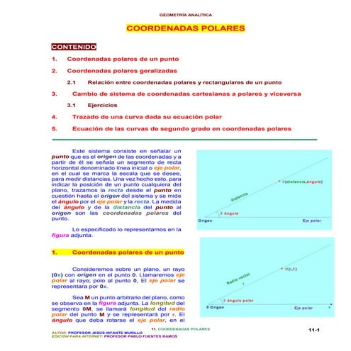 Coordenadas polares , Teoria y ejemplos | PDF