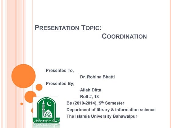 Coordination | PPT
