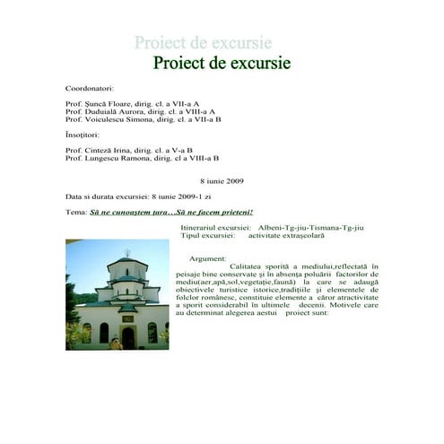 Coordonatori Excursie | DOC