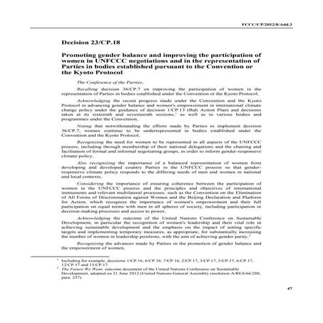 Cop18 gender balance | PDF