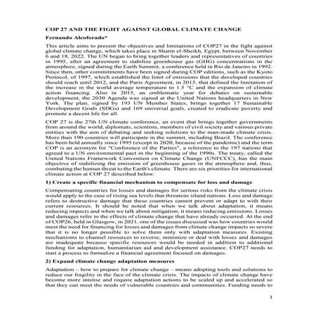 COP 27 AND THE FIGHT AGAINST GLOBAL CLIMATE CHANGE.pdf