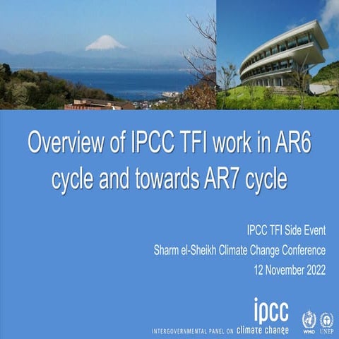 Overview of IPCC TFI work in AR6 cycle and towards AR7 cycle | PDF