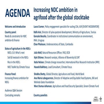 COP29 Side Event: Increasing NDC Ambition in Agrifood: Mitigation ...