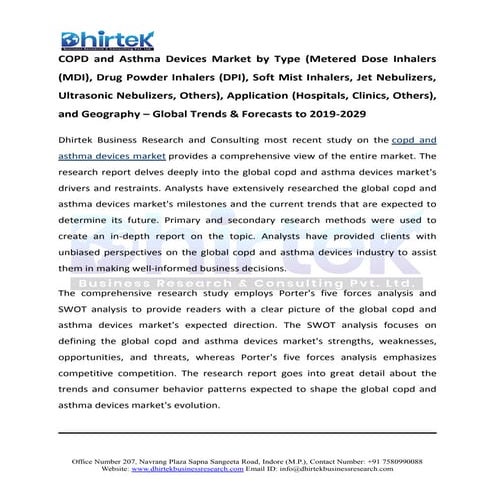 Inhalers (For Asthma and Respiratory Conditions) Manufacturing Plant ...