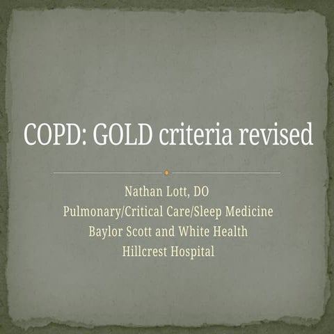 Chronic Obstructive Pulmonary Disease GOLD | PPTX
