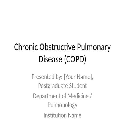 COPD_Presentation ppt A clinical overview | PPTX