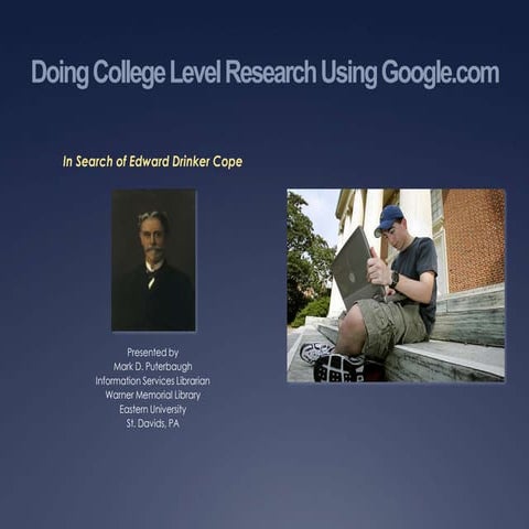 Doing College Level Research Using Google.com