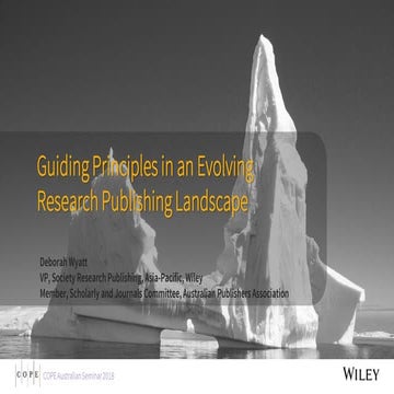 Guiding Principles in an Evolving Research Publishing Landscape ...