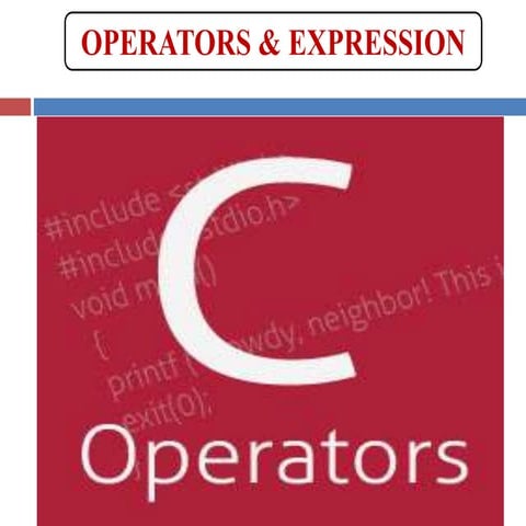 C Operators And Expression Ppt