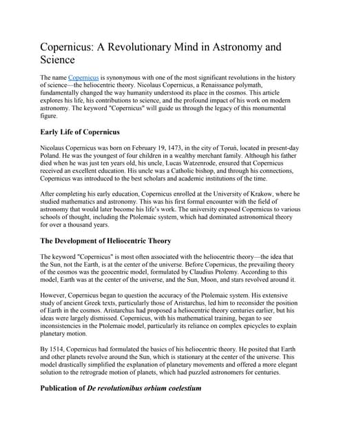 Nicolaus copernicus | PPTX