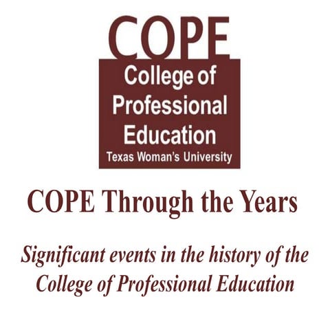 COPE Through the Years | PPT