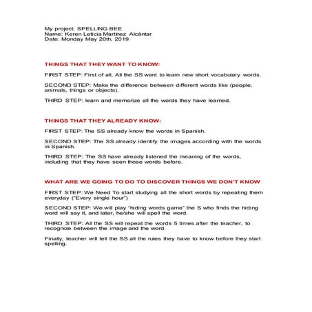 Proyecto de Spelling Bee | DOCX