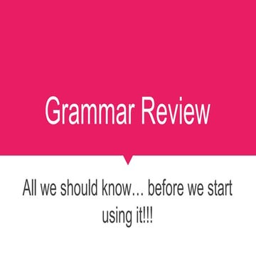 Grammar review 5th grade | PPTX