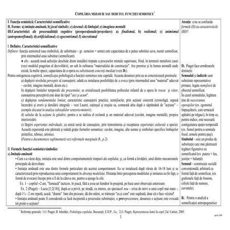 Copilaria mijlocie sau debutul functiei semiotice | DOC