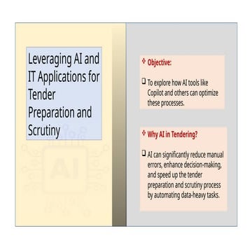 Leveraging AI and IT applications for Tender preparation and scrutiny ...