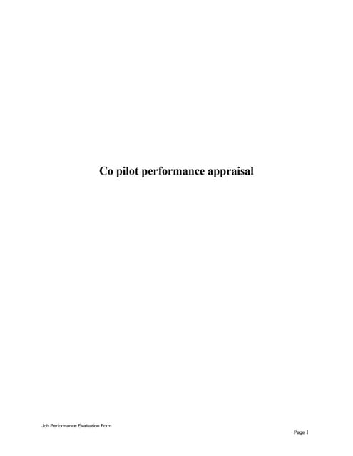 Sample cfo performance appraisal | DOC