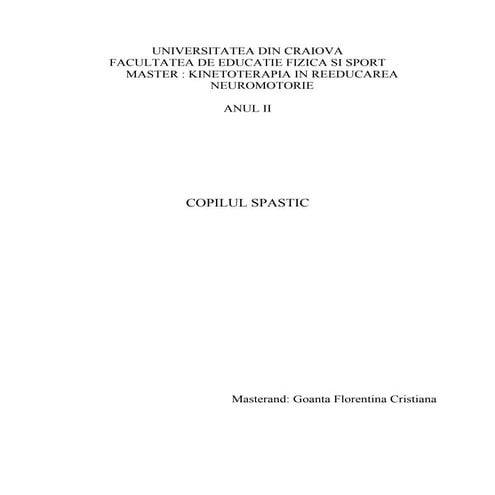 Copilul spastic | PDF