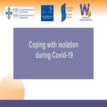 Coping with isolation during covid 19 | PPT