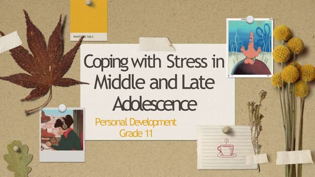 Personal development module 5 Coping with Stress | PPTX