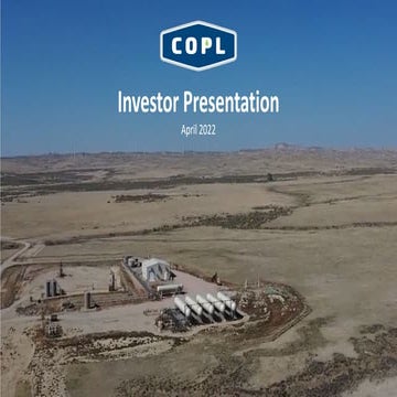 COPL Investor Presentation, April 2022 | PDF | Business Accounting ...