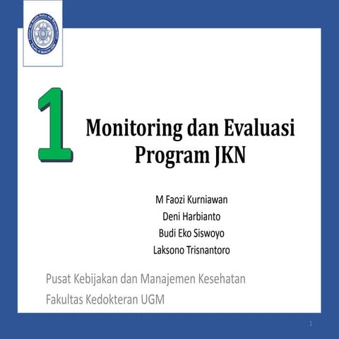 Monitoring dan Evaluasi Program JKN | PDF